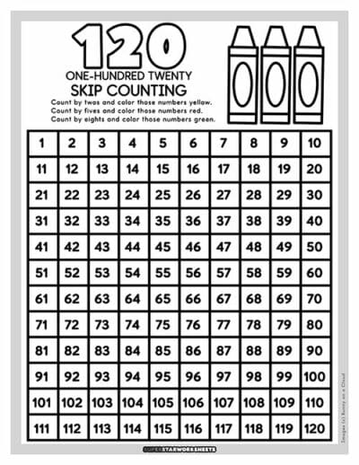 120 Chart (Free Printable) - Superstar Worksheets