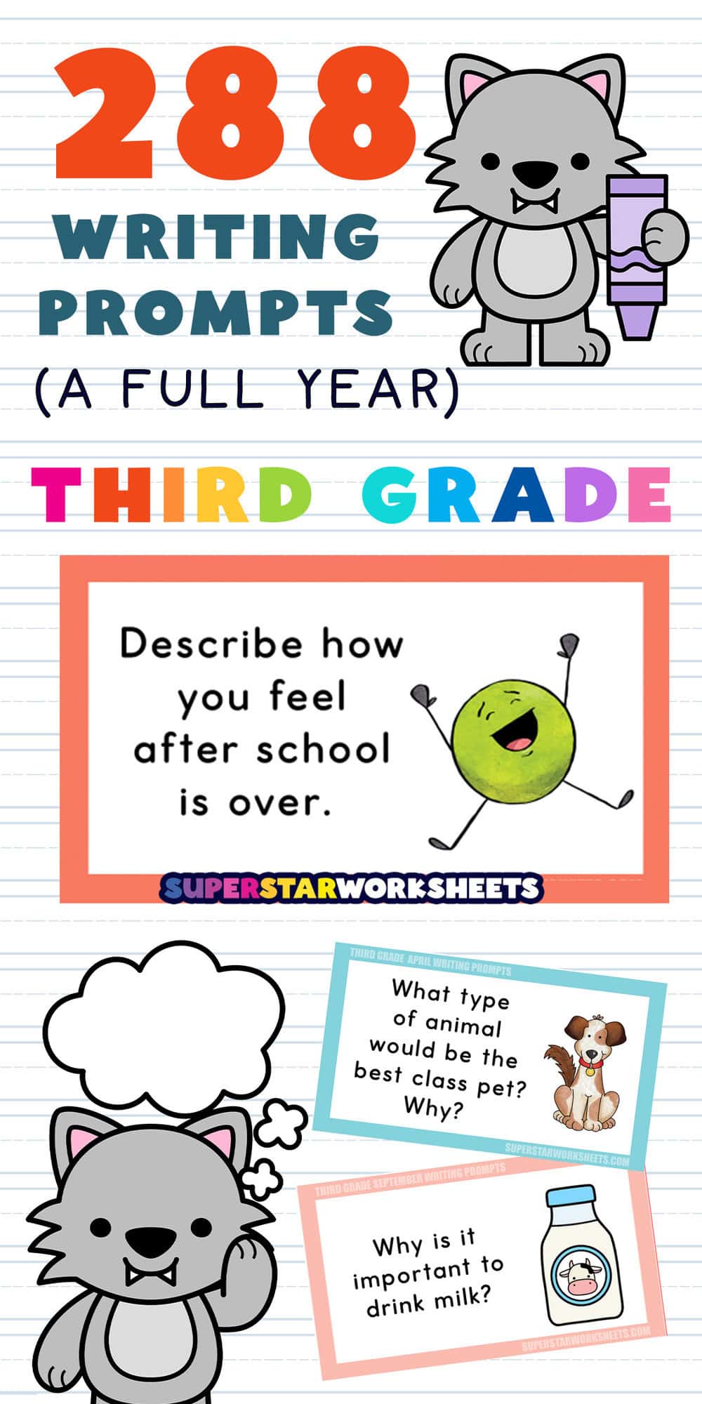 Third Grade Writing Prompts - Superstar Worksheets