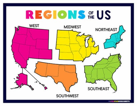 USA Map Worksheets - Superstar Worksheets