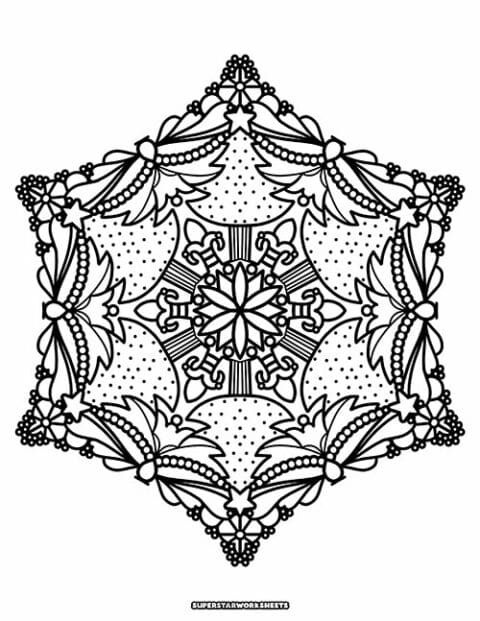 Snowflake Coloring Pages (Free Printables) - Superstar Worksheets