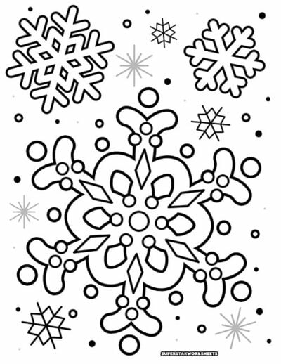 Snowflake Coloring Pages (Free Printables) - Superstar Worksheets