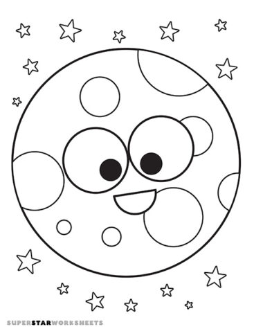 Moon Coloring Pages (Free Printables) - Superstar Worksheets