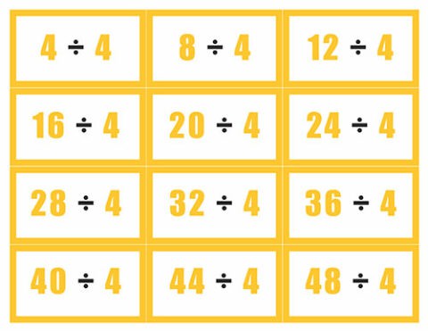 Division Flashcards - Superstar Worksheets