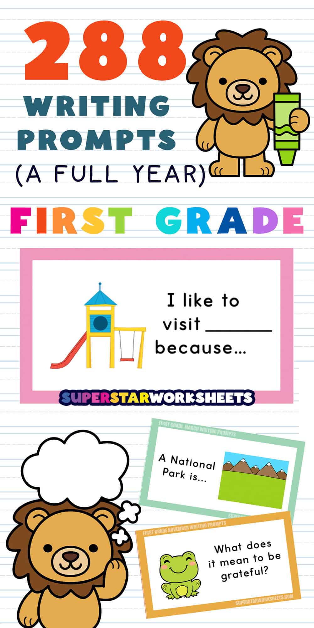First Grade Writing Prompts - Superstar Worksheets