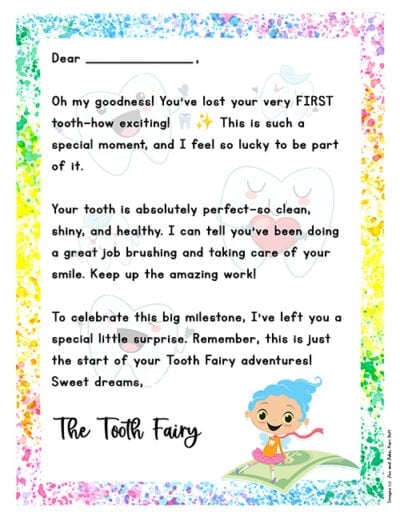 Tooth Fairy Letter (Free Printables) - Superstar Worksheets