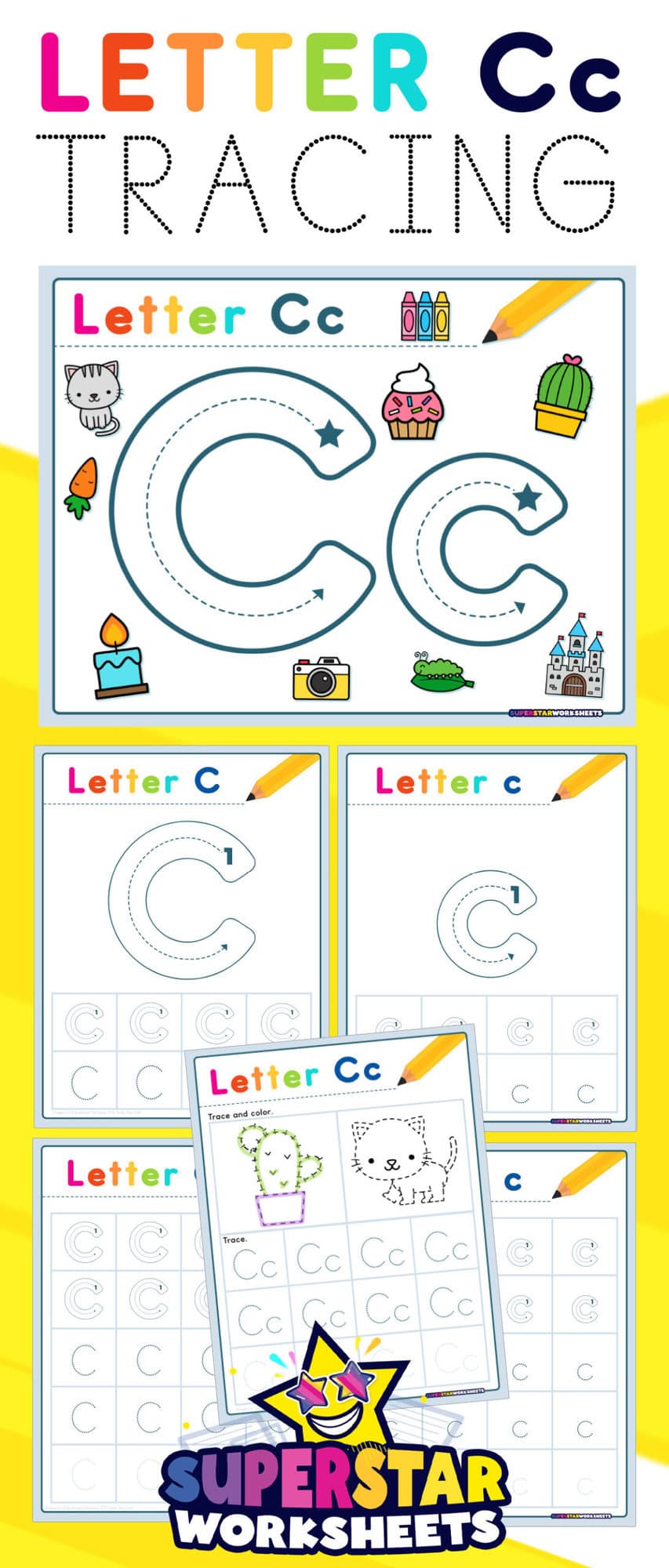Letter C Tracing Worksheets - Superstar Worksheets Letter C Tracing Worksheets - Superstar Worksheets