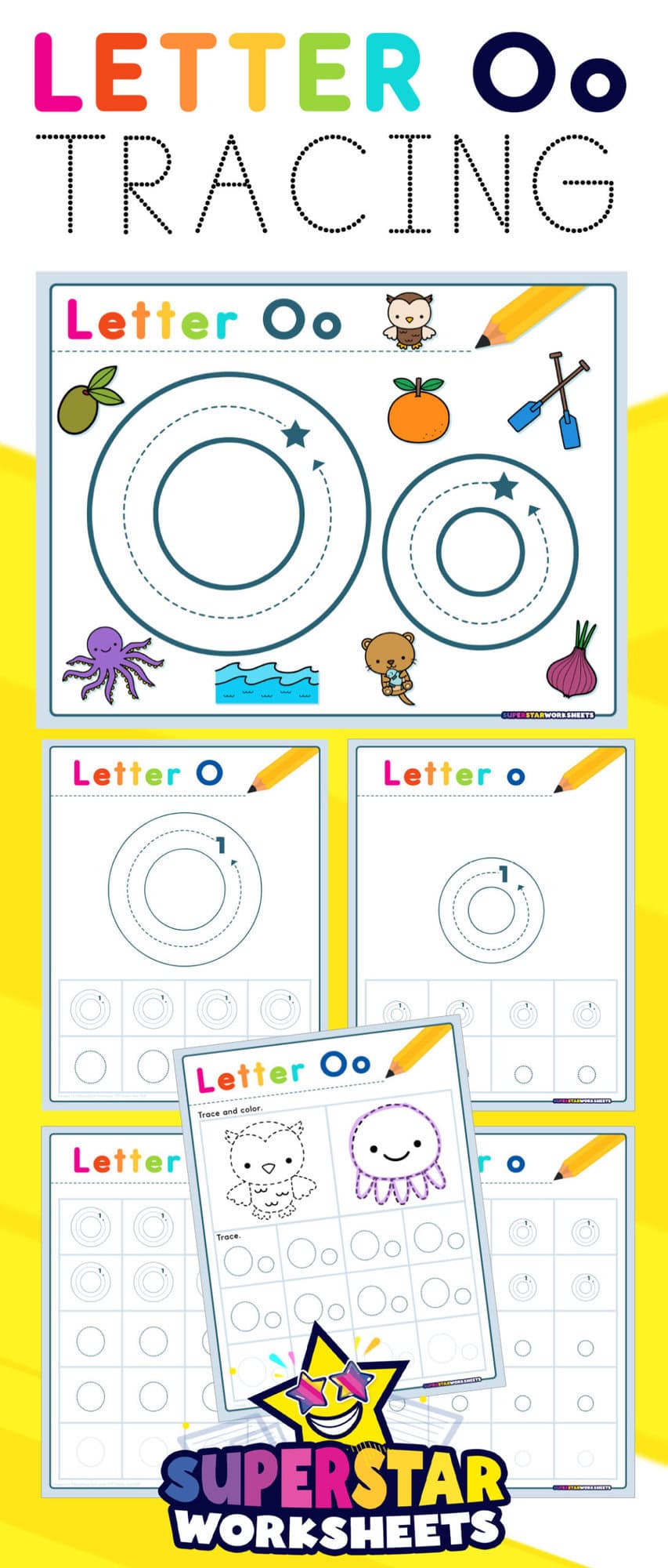 Letter O Tracing Worksheets - Superstar Worksheets