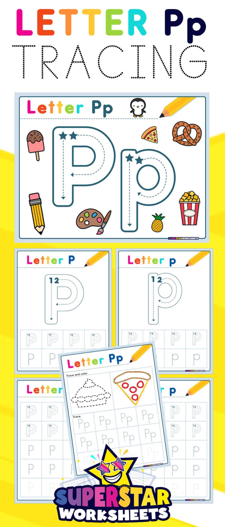 Letter P Tracing Worksheets - Superstar Worksheets