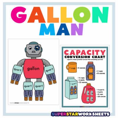 Gallon Man (Free Printables) - Superstar Worksheets
