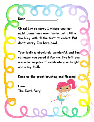 Tooth Fairy Letter (Free Printables) - Superstar Worksheets
