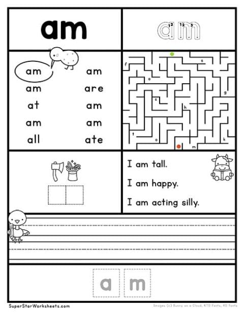Kindergarten Sight Word Worksheets - Superstar Worksheets