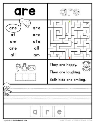 Kindergarten Sight Word Worksheets - Superstar Worksheets