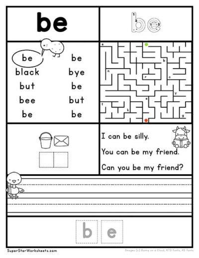 Kindergarten Sight Word Worksheets - Superstar Worksheets