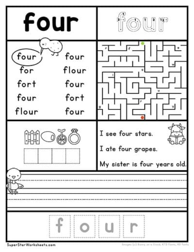 Kindergarten Sight Word Worksheets - Superstar Worksheets
