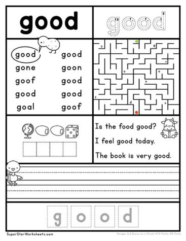 Kindergarten Sight Word Worksheets - Superstar Worksheets