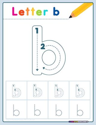 Letter B Tracing Worksheets - Superstar Worksheets