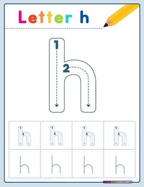 Letter H Tracing Worksheets - Superstar Worksheets