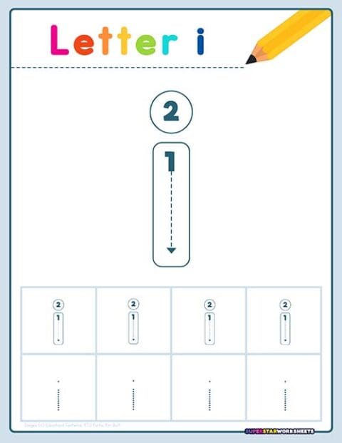 Letter I Tracing Worksheets - Superstar Worksheets
