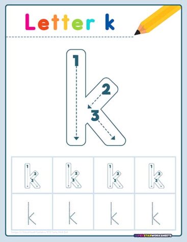 Letter K Tracing Worksheets - Superstar Worksheets