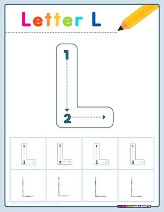 Letter L Tracing Worksheets - Superstar Worksheets