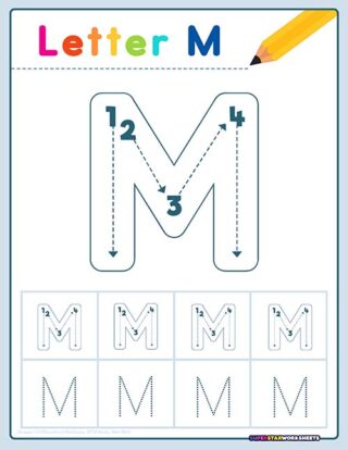 Letter M Tracing Worksheets - Superstar Worksheets