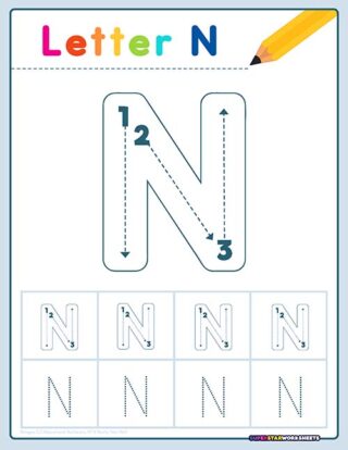 Letter N Tracing Worksheets - Superstar Worksheets