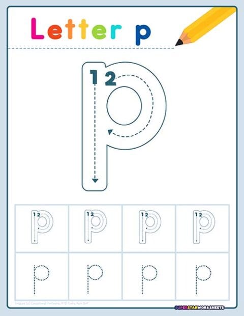 Letter P Tracing Worksheets - Superstar Worksheets