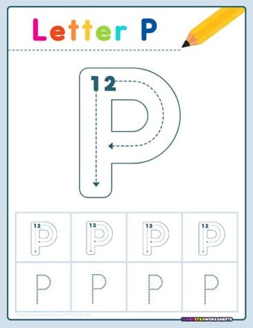 Letter P Tracing Worksheets - Superstar Worksheets