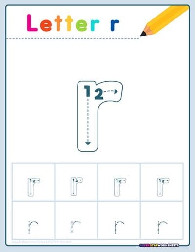Letter R Tracing Worksheets - Superstar Worksheets