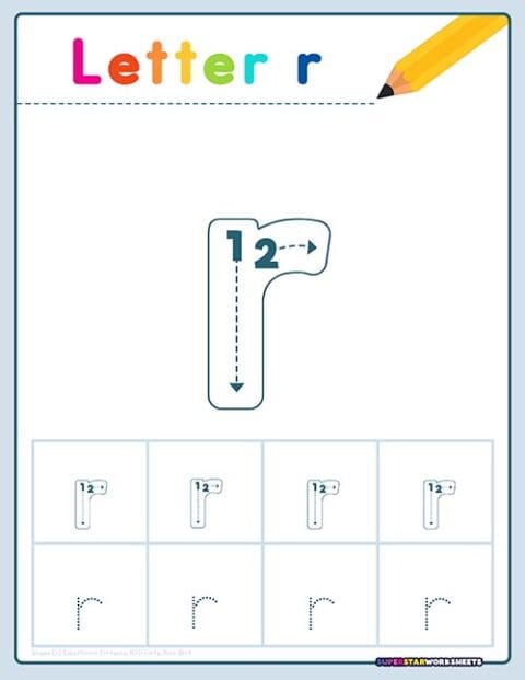 Letter R Tracing Worksheets - Superstar Worksheets