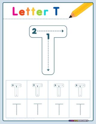 Letter T Tracing Worksheets - Superstar Worksheets