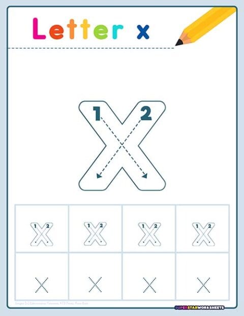Letter X Tracing Worksheets - Superstar Worksheets