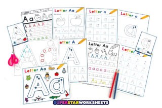 Letter A Tracing Worksheets - Superstar Worksheets