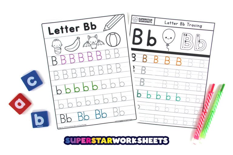 Letter B Tracing Worksheets - Superstar Worksheets