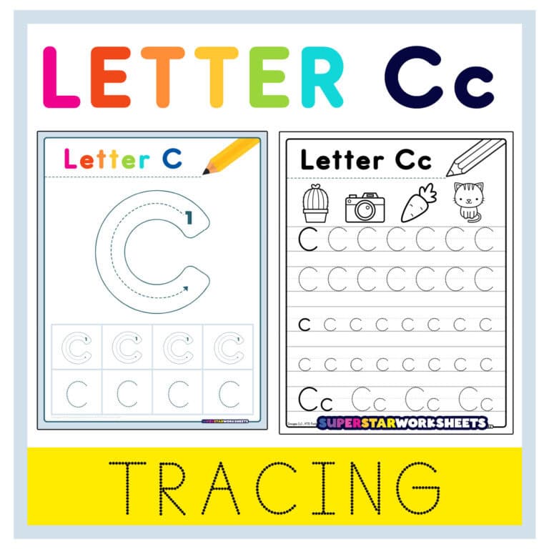 Letter C Tracing Worksheets - Superstar Worksheets