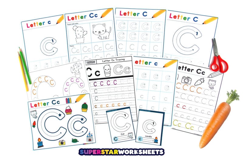Letter C Tracing Worksheets - Superstar Worksheets