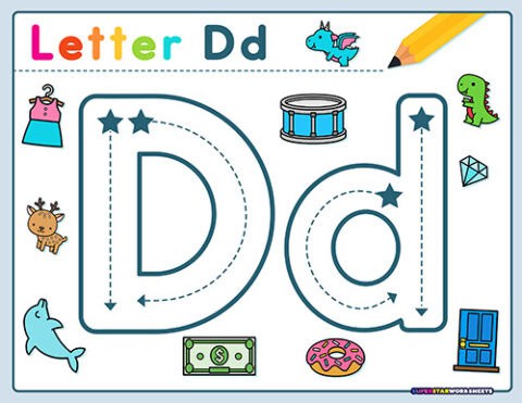 Letter D Tracing Worksheets - Superstar Worksheets