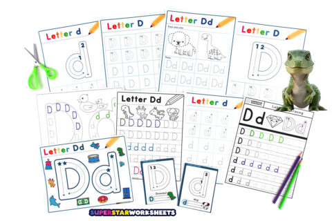 Letter D Tracing Worksheets - Superstar Worksheets