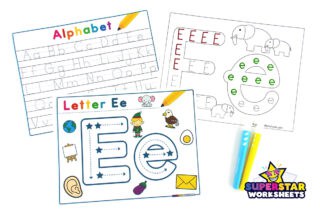 Letter E Tracing Worksheets - Superstar Worksheets