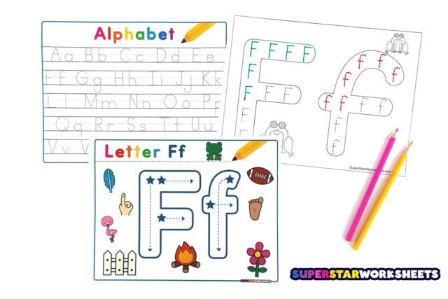 Letter F Tracing Worksheets - Superstar Worksheets