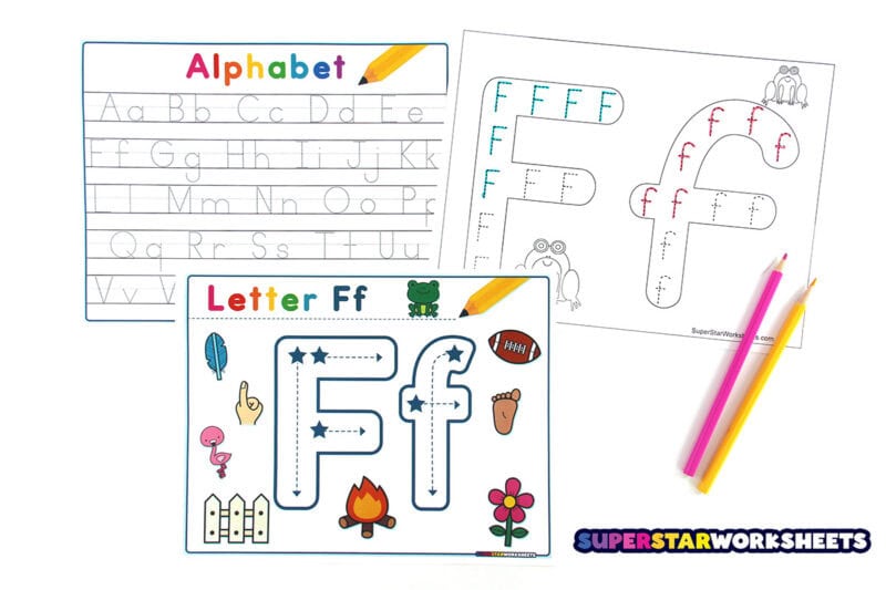 Letter F Tracing Worksheets - Superstar Worksheets