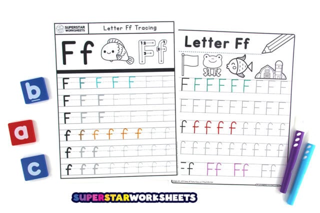 Letter F Tracing Worksheets - Superstar Worksheets