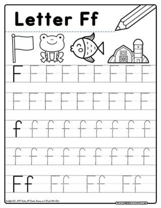 Letter F Tracing Worksheets - Superstar Worksheets
