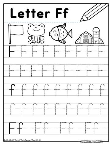 Letter F Tracing Worksheets - Superstar Worksheets