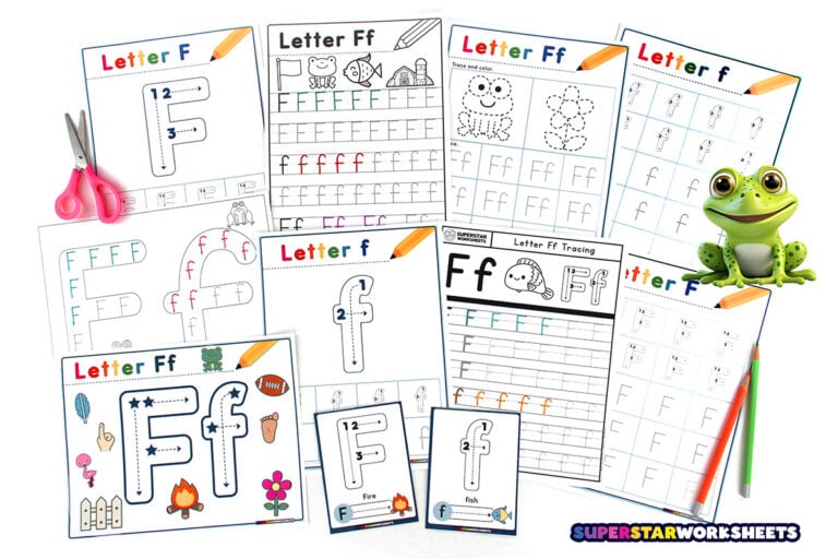 Letter F Tracing Worksheets - Superstar Worksheets
