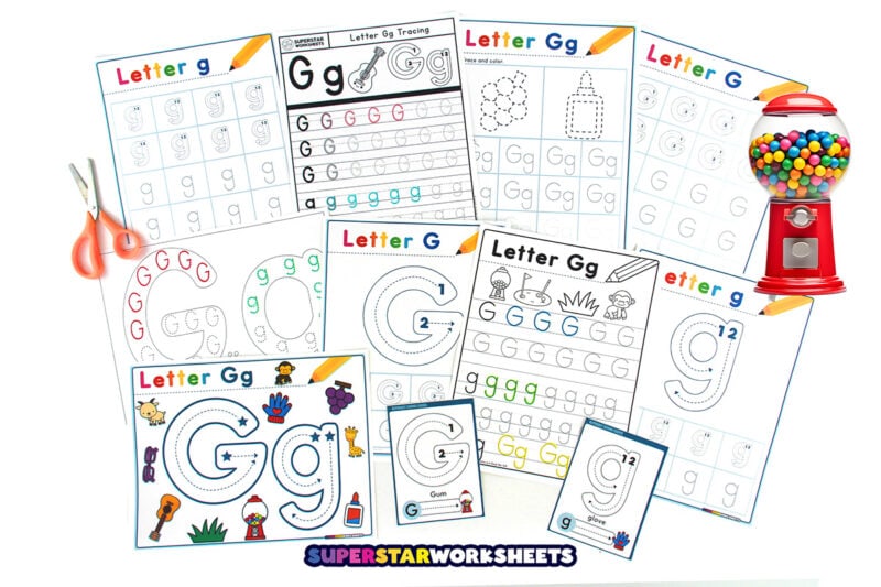 Letter G Tracing Worksheets - Superstar Worksheets