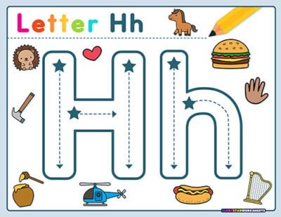 Letter H Tracing Worksheets - Superstar Worksheets