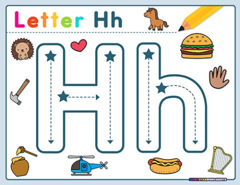 Letter H Tracing Worksheets - Superstar Worksheets