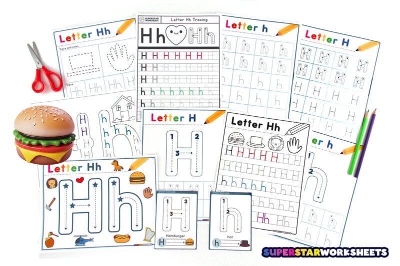 Letter H Tracing Worksheets - Superstar Worksheets