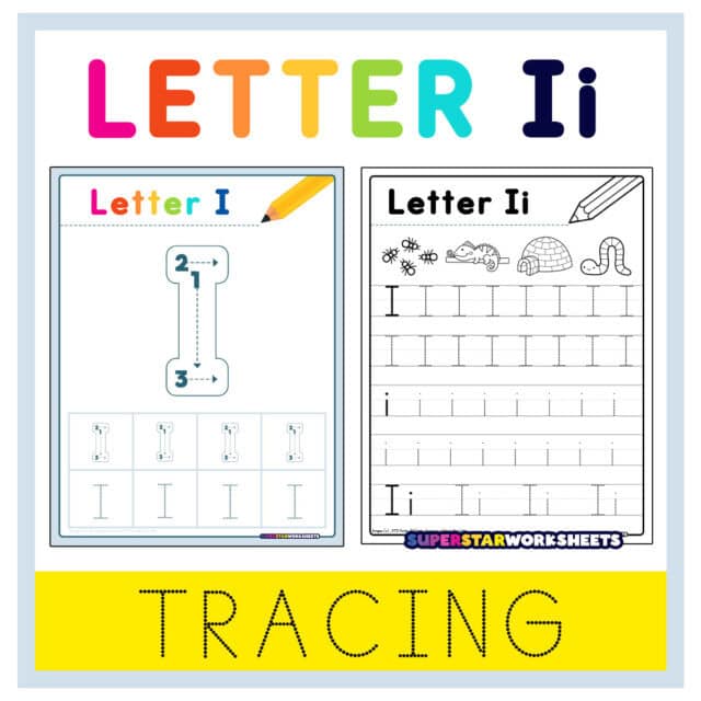 Letter I Tracing Worksheets - Superstar Worksheets